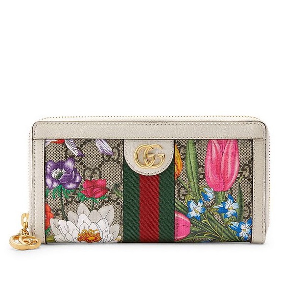 Gucci | Bags | Gucci Supreme Ophidia Gg Flora Zip Wallet | Poshmark